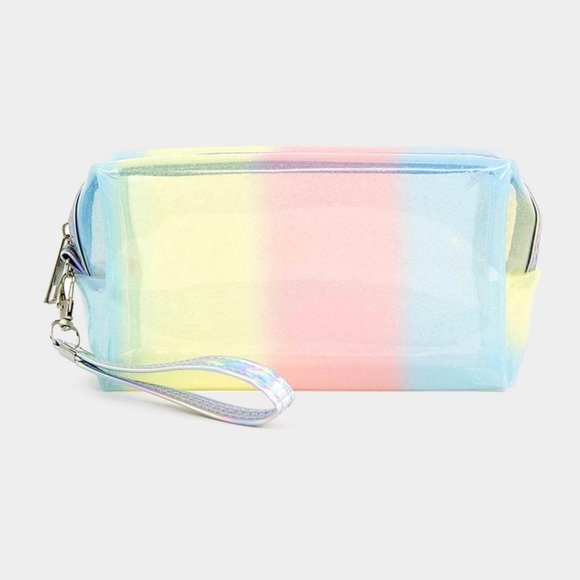 Bags | Pastel Color Striped Makeup Bag | Poshmark